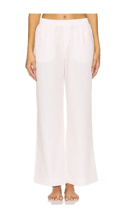 Frankies Bikinis Easy Poplin Sleep Pants In Pink