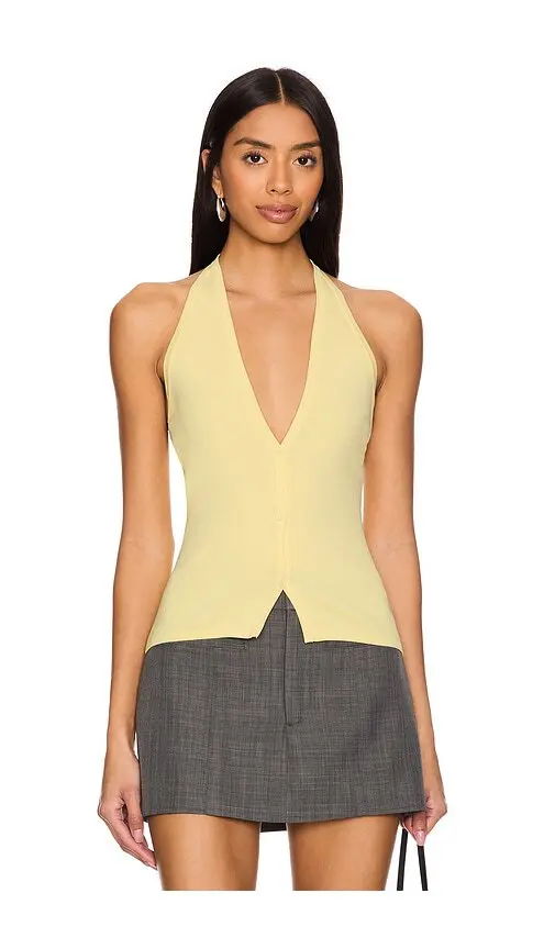 Lioness Brat Halter Top - Butter