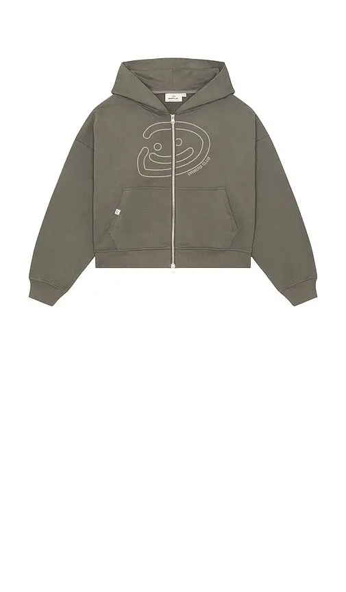 DRMERS CLUB Smiley Double Zip Hoodie In Grey
