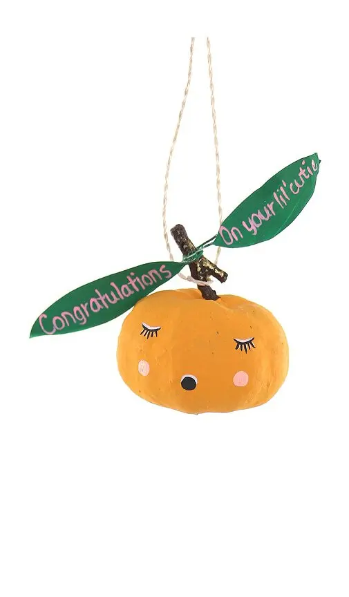 CODY FOSTER & CO Congratulations On Your Lil Cutie Ornament In Orange