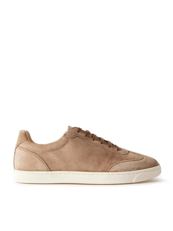 Brunello Cucinelli Coda Di Rondine Suede Sneakers - Brown