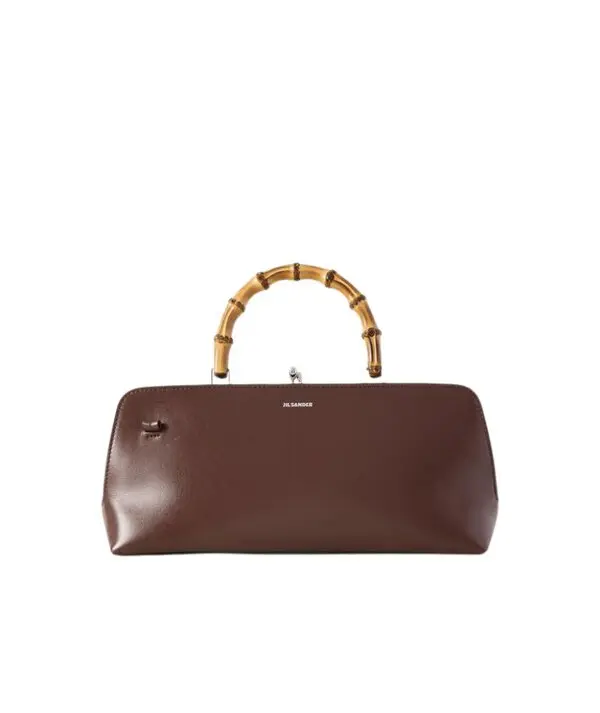JIL SANDER Bamboo Handle Leather Tote - Brown