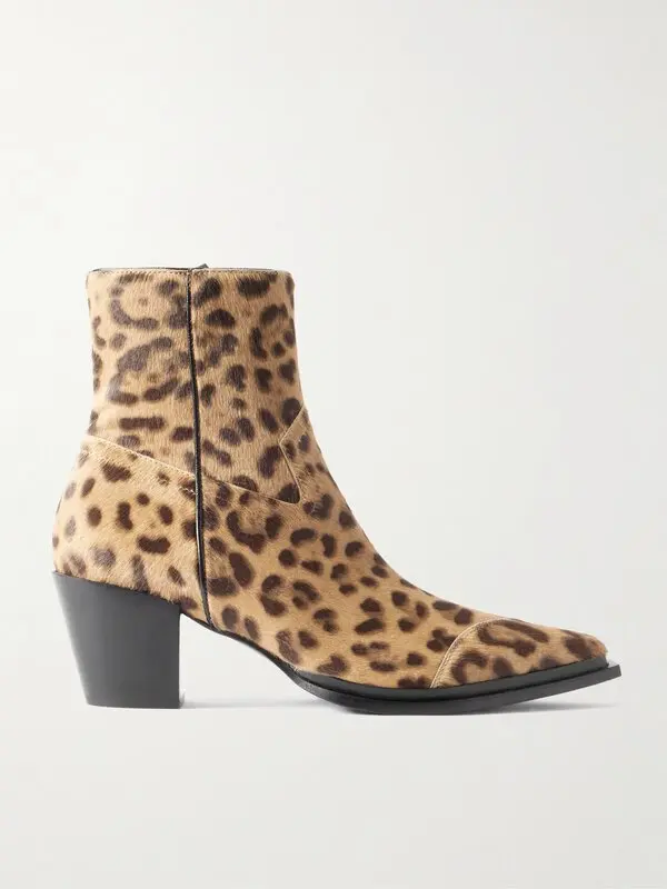 JIMMY CHOO Cece 60 Leopard-print Pony Hair Ankle Boots - Animal Print
