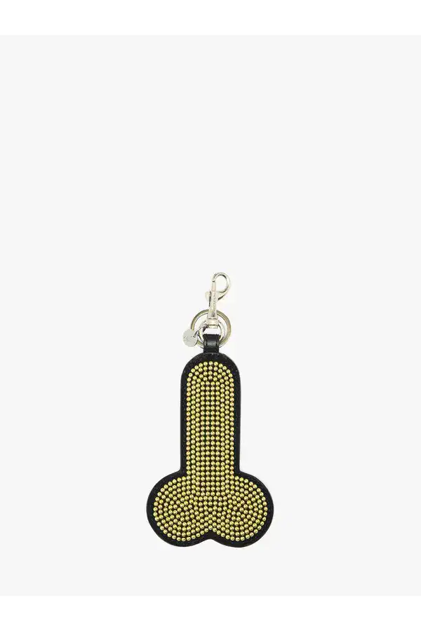 Jw Anderson Pleasing X Crystal Penis Keyring - Black | Editorialist