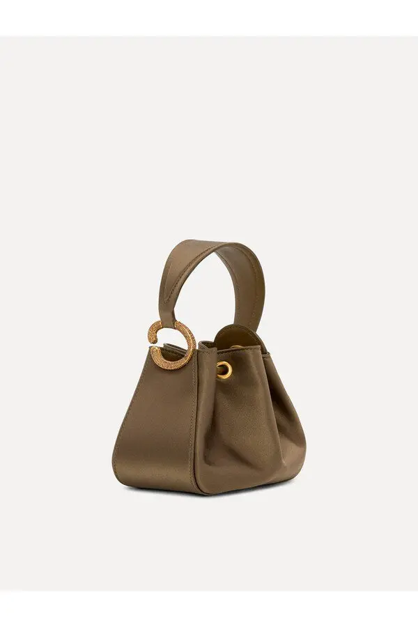 Oscar De La Renta Crystal Pavé Nano O Handle Bag - Grey