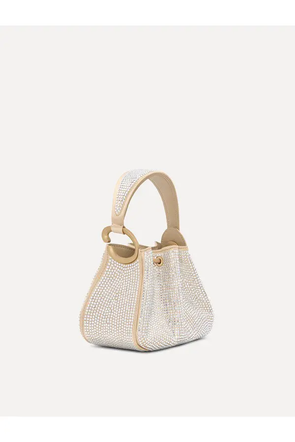 Oscar De La Renta Nano Crystal Pavé O Handle Bag - Grey