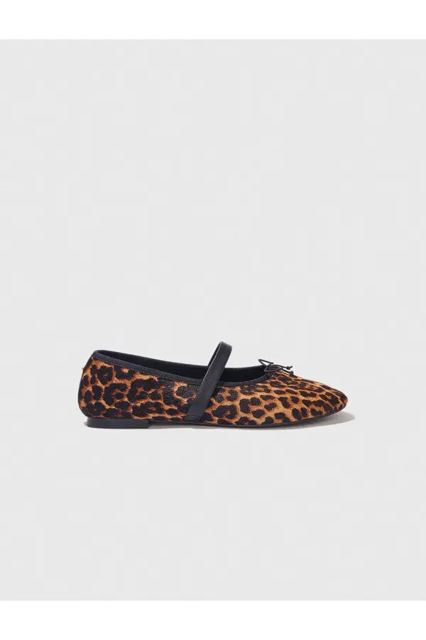Maje Leopard-print Ballet Flats - Natural