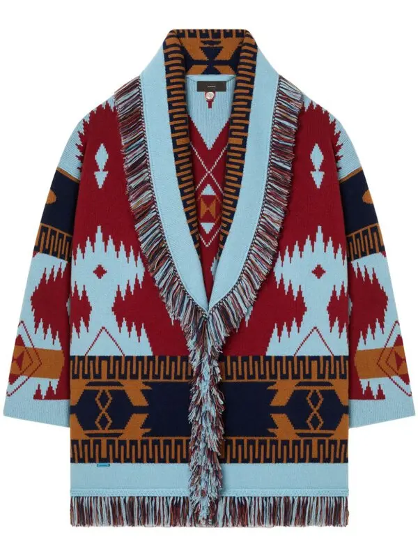 Alanui Icon Jacquard Cardigan - Blue