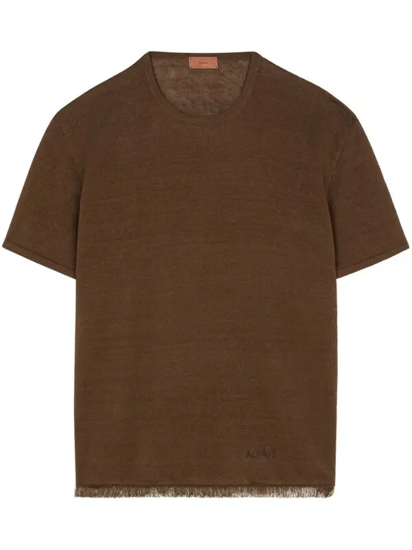Alanui Linen Knitted T-shirt - Brown