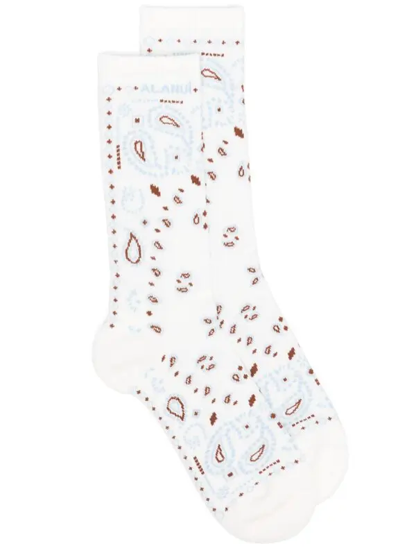 Alanui Bandana Ankle Socks - White
