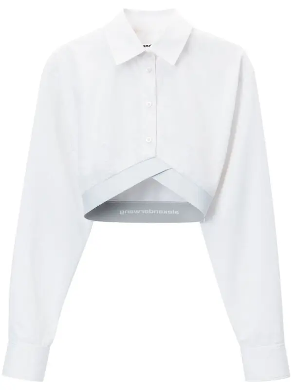 Alexander Wang Logo-band Cropped Shirt