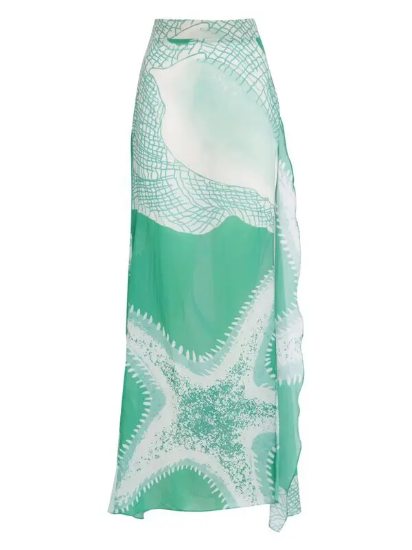 AMIR SLAMA Starfish-print Beach Skirt