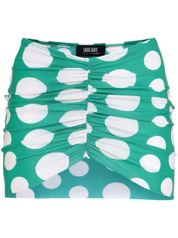 AMIR SLAMA Polka-dot Mini Skirt - Green