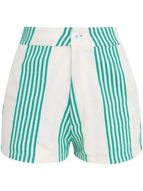 AMIR SLAMA Striped High-waisted Shorts