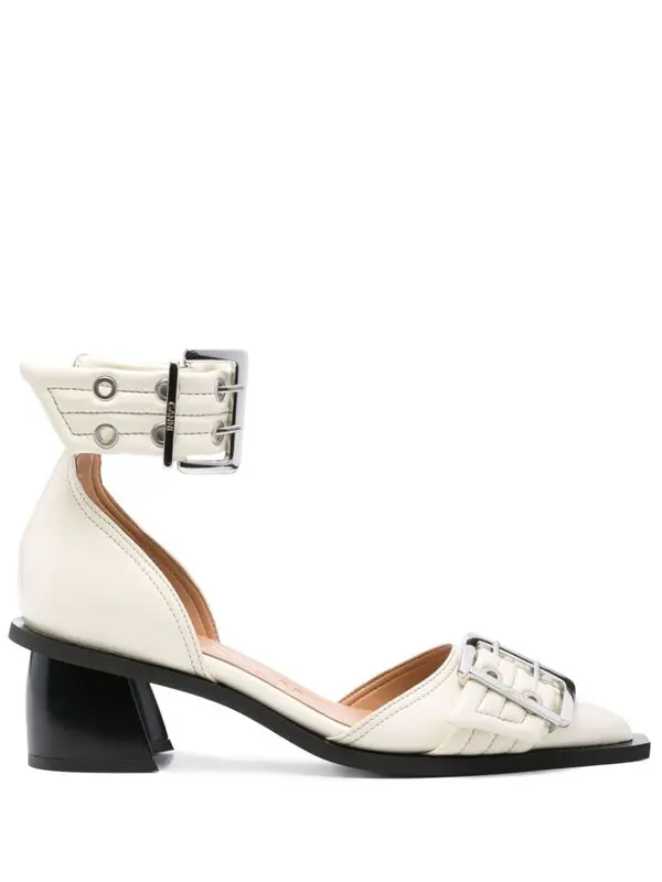 GANNI 60mm Open Cut Pumps - White