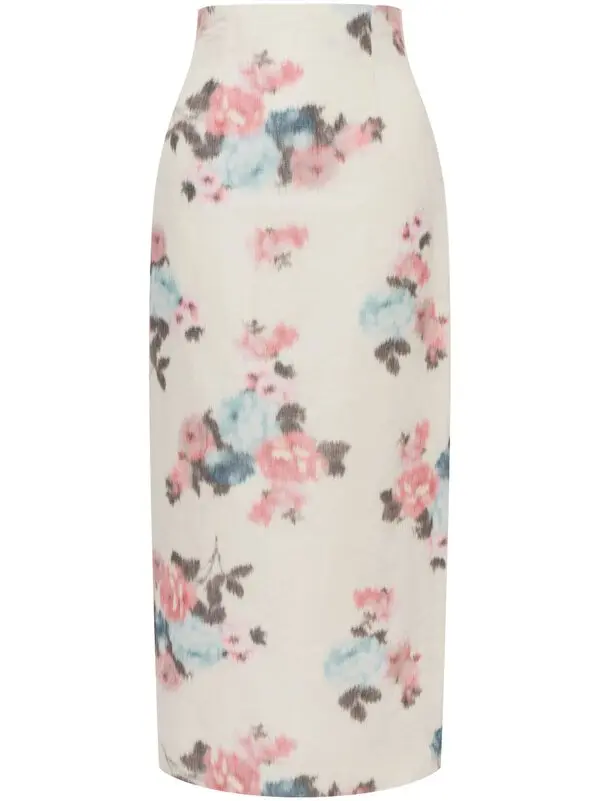 Philosophy Di Lorenzo Serafini Floral-print Midi Skirt - Neutrals