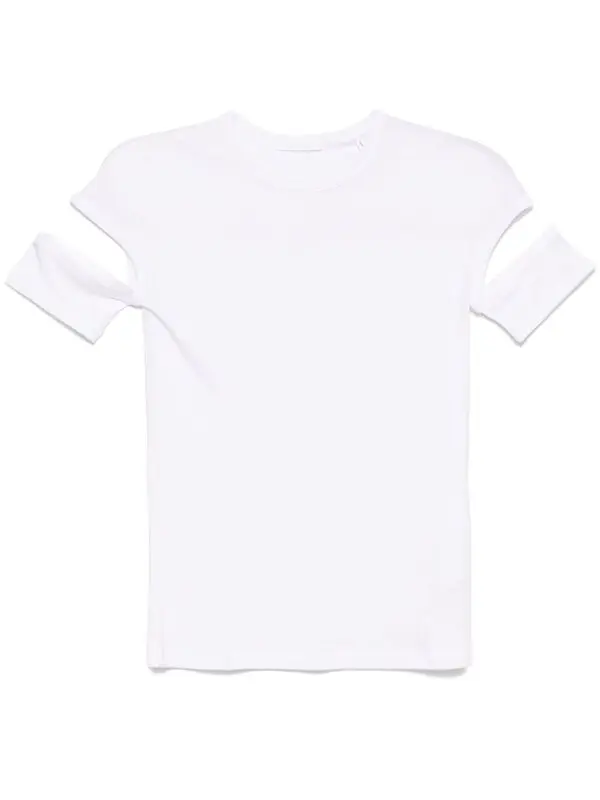 Helmut Lang Slashed Shrunken T-shirt - White