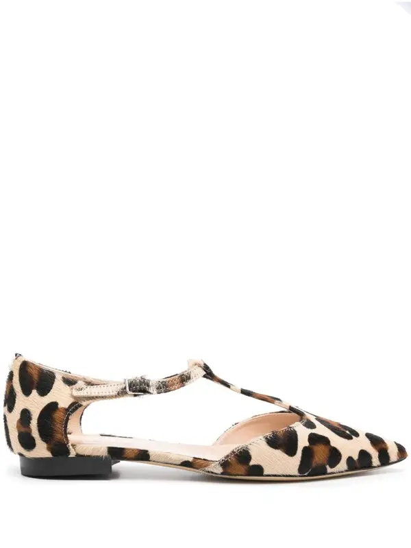 P.a.r.o.s.h Leopard Print Ballerinas - Neutrals