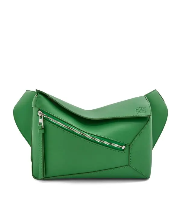 Loewe Small Leather Puzzle Edge Belt Bag - Green
