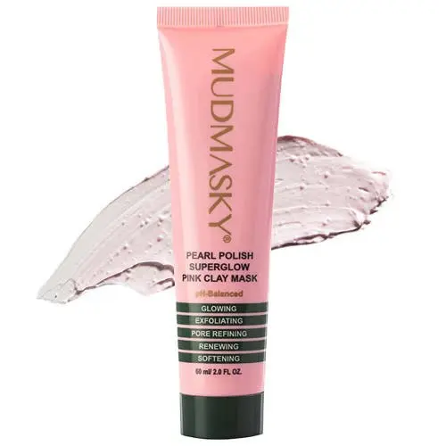 MUDMASKY Pearl Polish Superglow Pink Clay Mask 2oz