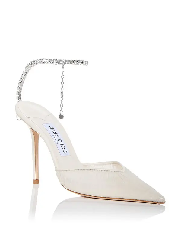 JIMMY CHOO Saeda 85 Ruched Tulle Pumps