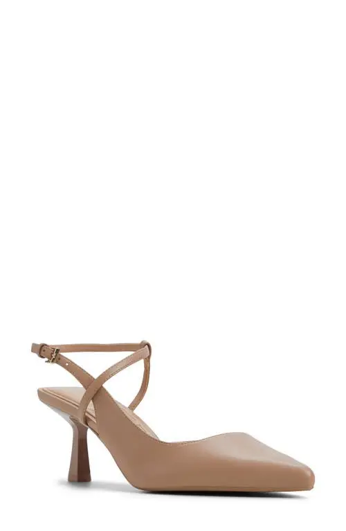 Aldo Axelle Ankle Strap Pointed Toe Pumps - Beige
