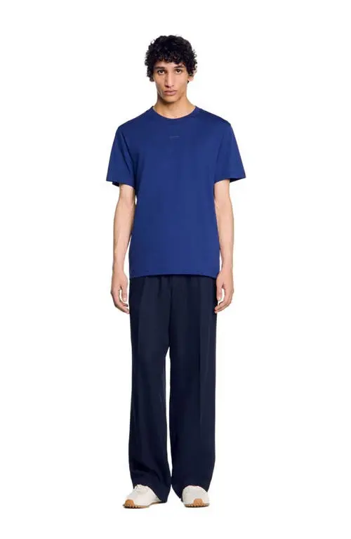 Sandro Cotton T-shirt With Logo - Royal Blue