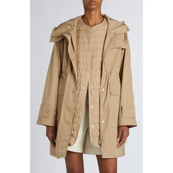 Moncler Meudon Long Parka - Beige