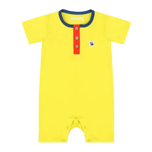 MIXED UP CLOTHING Suave Shorts Romper - Blazing Yellow