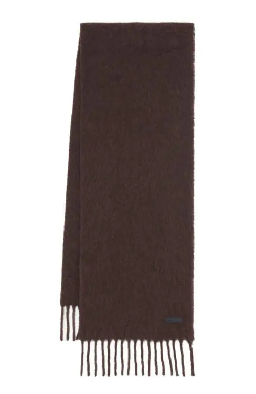 LANVIN Fringed Scarf In Wool - Dark Brown