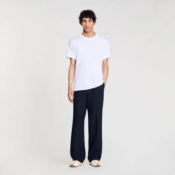 Sandro Cotton T-shirt With Logo - Optic White