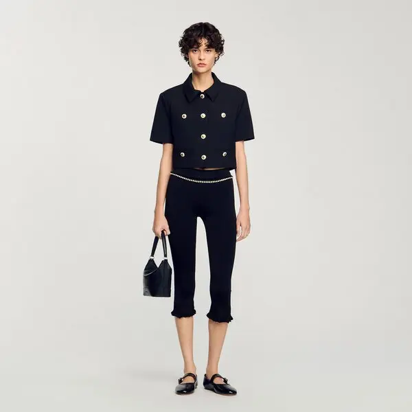 Sandro Cropped Wool Blend Jacket - Black