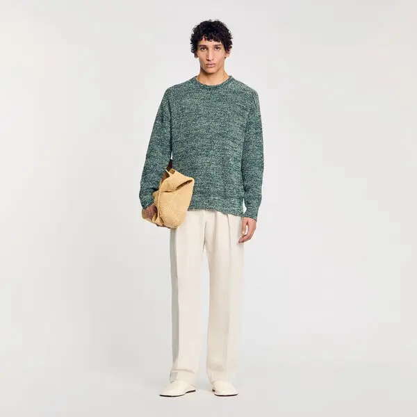 Sandro Marled Chenille Knit Sweater - Super Green
