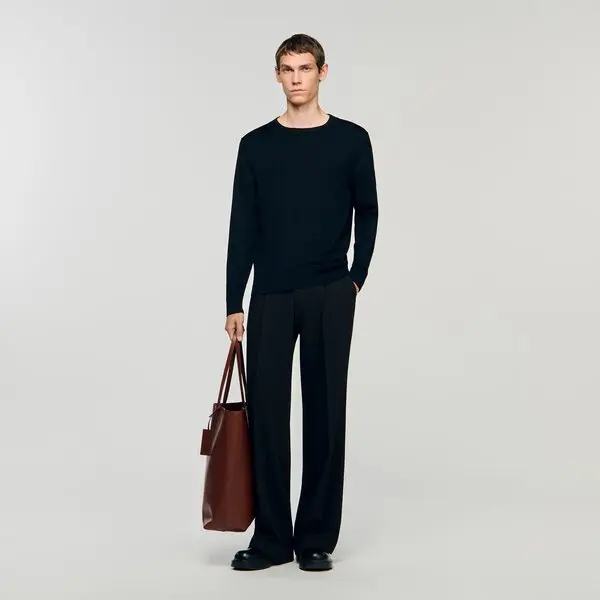 Sandro Fine Knit Sweater - Black