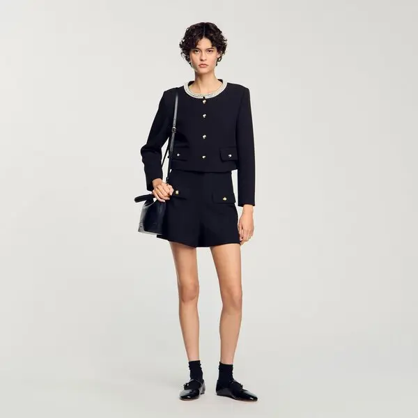 Sandro High-waisted Shorts - Black