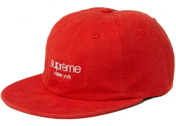 Supreme Napped Canvas 6-panel Cap - Red