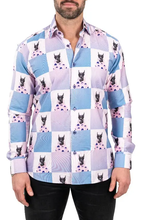 MACEOO Fibonacci Snoop Contemporary Fit Button-up Shirt