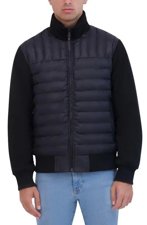 Robert Graham Water Repellent Quilted Bomber Jacket - Black