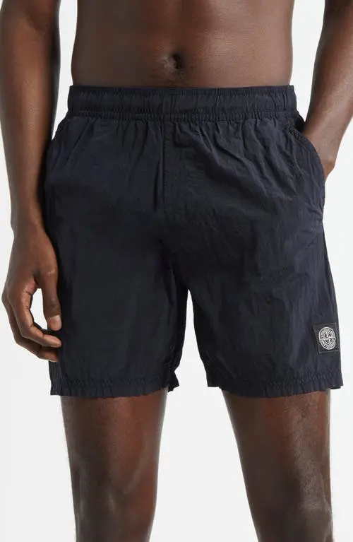 Stone Island Compass Logo Patch Swim Trunks - Navy Blue