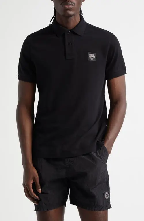 Stone Island 2sc18 Slim Fit Piqué Polo - V0029 Black