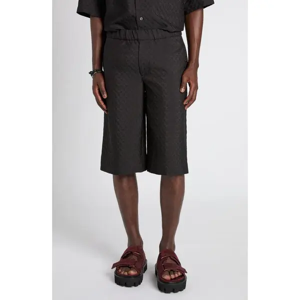Alexander McQueen Skull Jacquard Satin Shorts