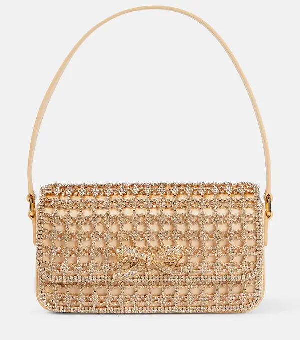 SELF-PORTRAIT Bow Embellished Chainmail Shoulder Bag