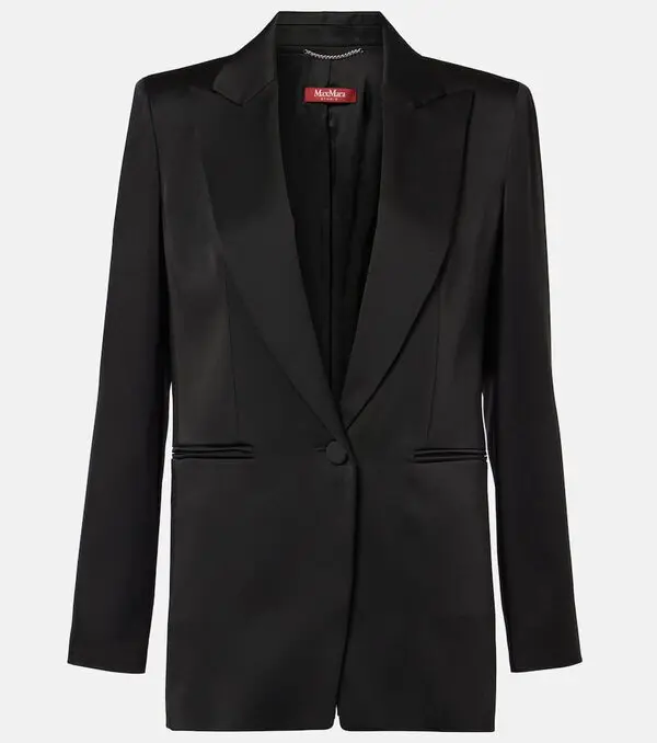 Max Mara Galazia Satin Blazer - Black