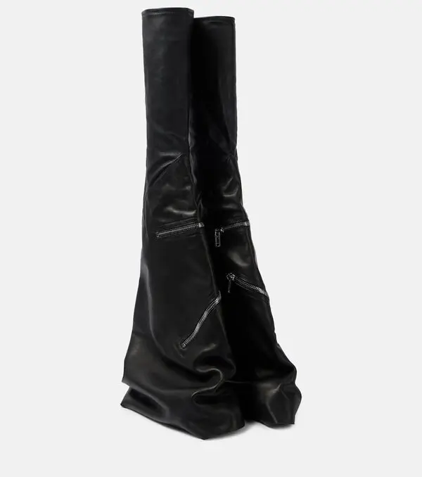 Rick Owens Cargoflares Knee-high Leather Boots