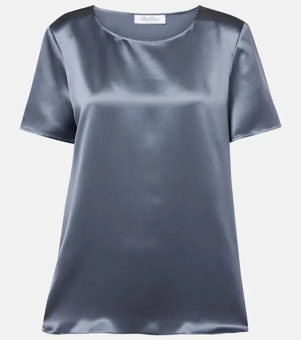 Max Mara Dida Silk Top - Blue
