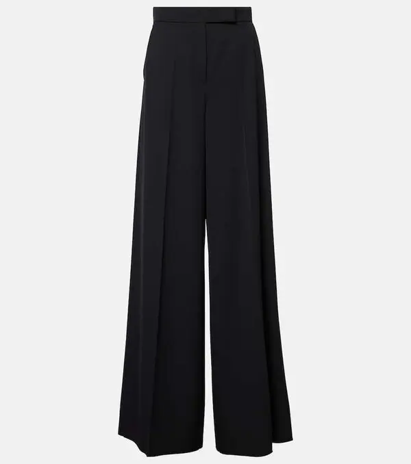 Max Mara Ninfa Wide-leg Wool Pants - Black