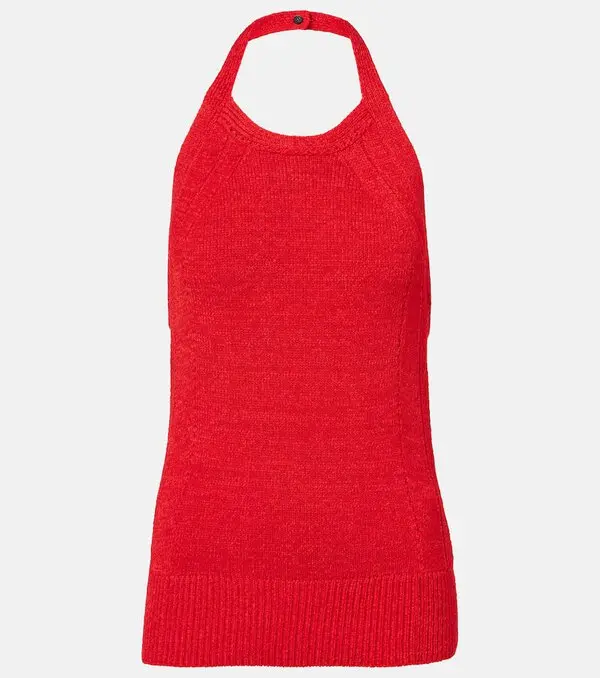 Proenza Schouler Leona Knitted Halterneck Top - Red