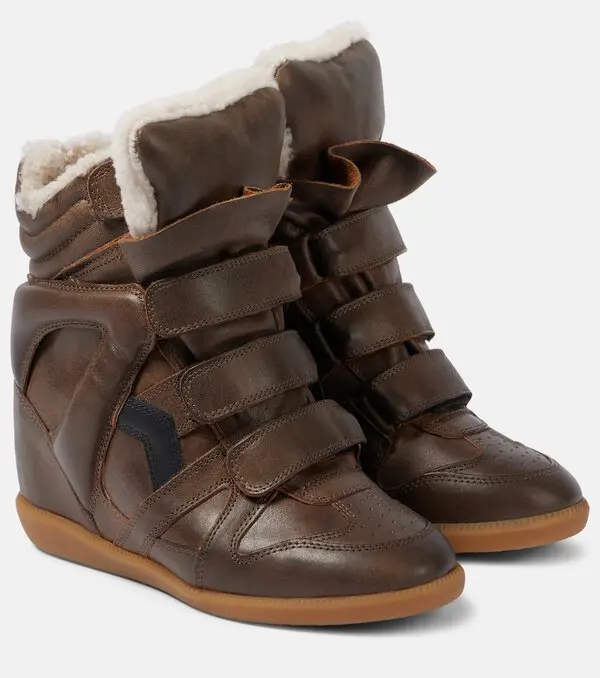 Isabel Marant Bekett 70 Shearling-trimmed Sneakers