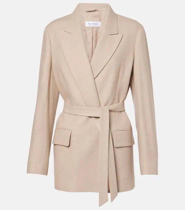 Max Mara Randers Wool, Silk, And Cashmere Blazer - White