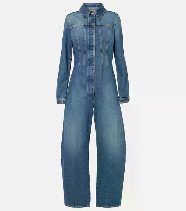 Alaïa Round Denim Jumpsuit - Blue